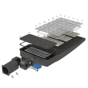 KCCCT LED Parking Lot Lights New 300W with Automatic Adjustable Dusk-to-Dawn Photocell Outdoor LED Shoebox Pole Light 39000LM 5000K LED Commercial Light IP65 100-277V ETL&DLC (Slip Fit,with Photocell)