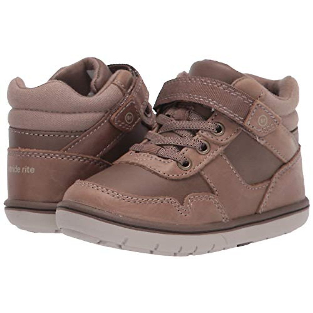 Stride Rite Boys SRT Ryker Sneaker, Greige, 4 Wide Infant