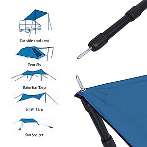 REDCAMP Aluminum Adjustable Camping Tarp Poles, Set of 2, 36in to 90in Telescoping Lightweight waterproof Tent Poles for Shelter, Hammock Rain Fly, Awning, Black