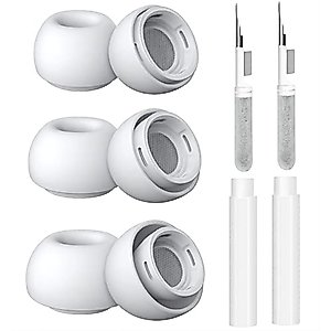 OOTSR 3 Pairs Replacement Ear Tips for AirPods Pro/AirPods Pro 2,Silicon Ear Tips with 2 Pcs Cleaning pens,Earpads for Airpod pro(S/M/L)