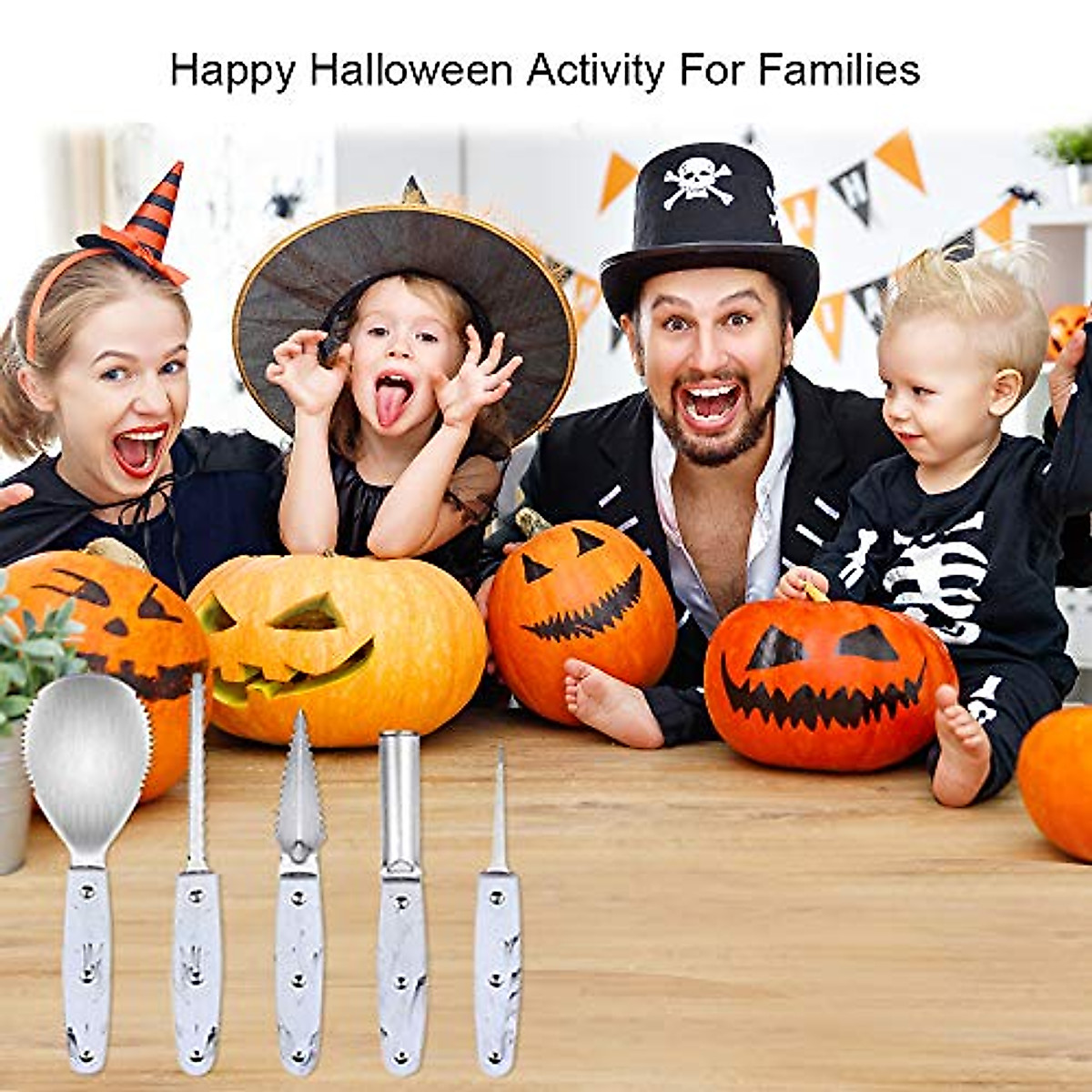 Fancymay Professional Halloween Pumpkin Carving Kit, Heavy Duty Stainless Steel Carving Tools Set for Halloween Decoration, Sturdy Sculpting Jack-O-Lanter Knife Set