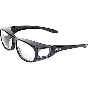 Global Vision Escort Safety Fit Over Glasses, Black Frame (3 Pack - 1 Clear Lens, 1 Smoke Lens, 1 Yellow Lens)