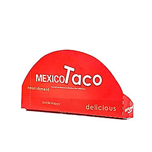 Disposable Taco Holder Taco with Recipes E-BOOK - Perfect For Party and Take Out Restaurant - Durable Paperboard Taco Rack -50 Pack