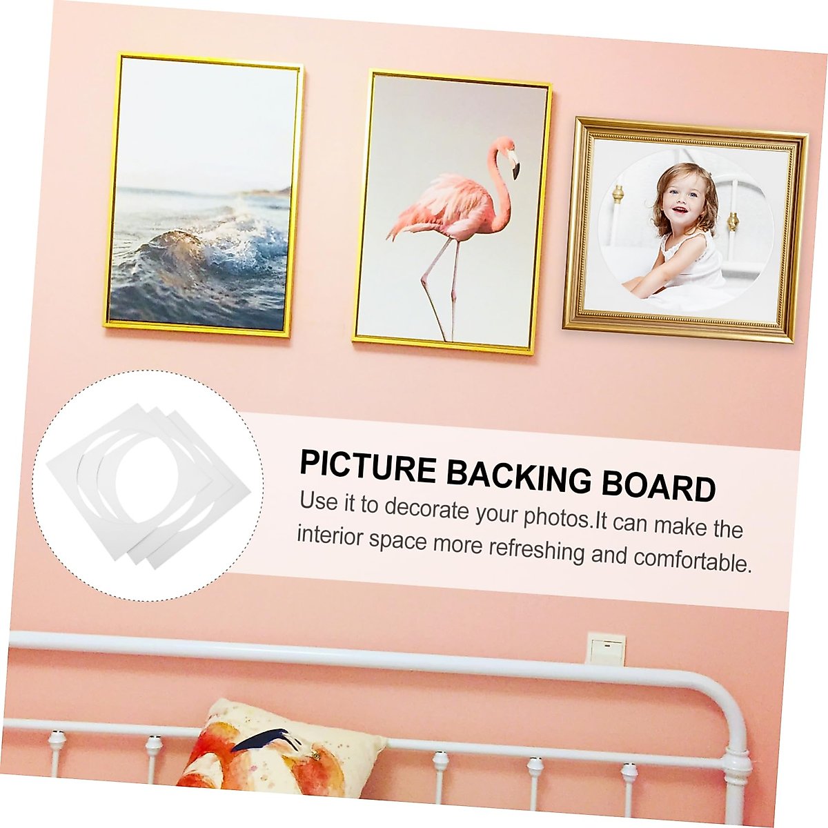 jojofuny Photo Frame Mat 3pcs Square Holes Matboard for Picture Frames Picture Frame Mats Photo Art Display Safe Sturdy