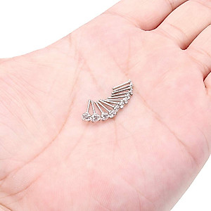 SCERRING 6 Pairs 20G Stainless Steel Nose Bone Rings Studs Nostril Ring Pin Piercing Jewelry Prong Setting 1.5-4mm Clear Cubic Zirconia Silver