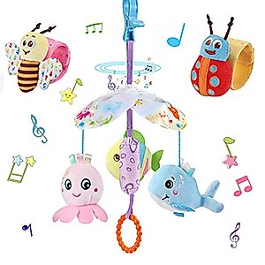 YOYIKER Baby Toys Stroller Toy Clip On Car Seat Toys for Infant, Babies Hanging Toy with Rattle for Toddlers Gift (Marine Animals)