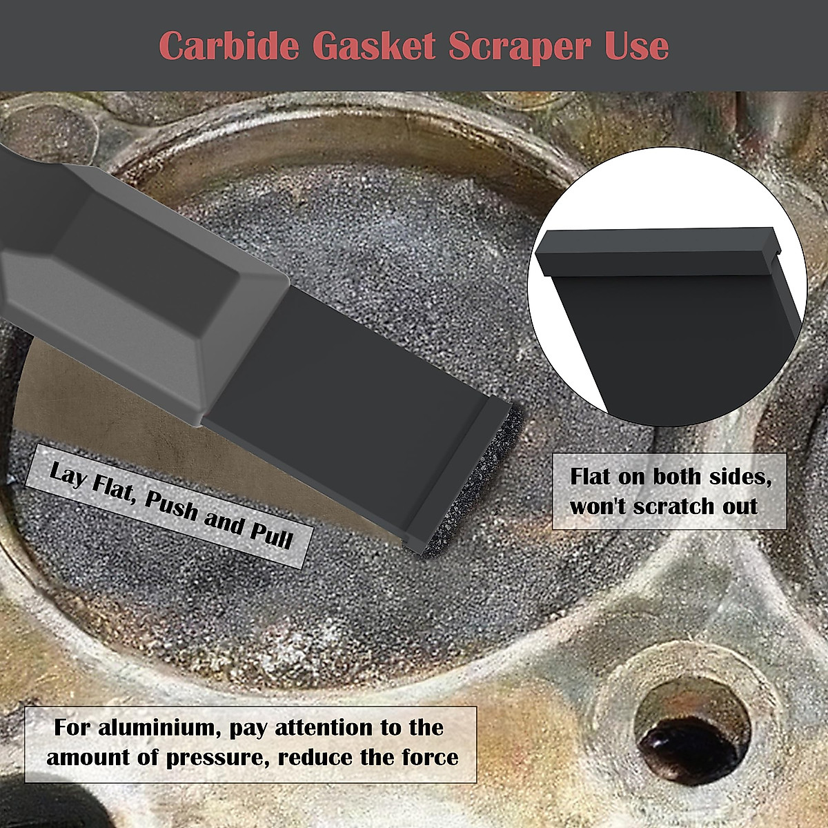Carbide Scraper, Super Carbide Gasket Scraper for Metal and Automotive, 1-1/4 Inch and 5/8 Inch Carbide Scraper Set (Grey 2-Piece)