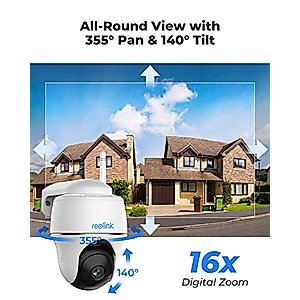 REOLINK 4MP Solar Security Camera Outdoor Wireless, No Hub Needed, Battery Powered Camera with 360° Pan-Tilt, 2.4Ghz WiFi Only, Smart Detection, No Monthly Fee, Argus PT+Solar Panel(Renewed)