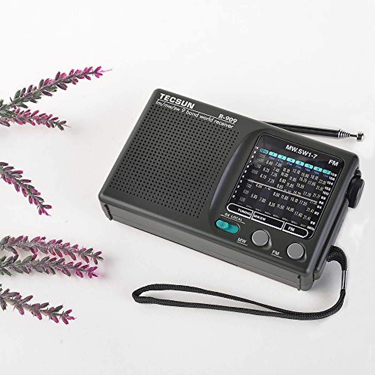 TECSUN R-909 AM/FM/SM/MW (9 Bands) Multi Bands Radio Receiver Broadcast with Built-in Speaker