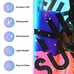 Beach Bags for Women - Extra Large Beach Tote Beach Bags Waterproof Sandproof, Beach Bag for Pool Travel Picnic Camping Daily, with Little Bag - Iridescence