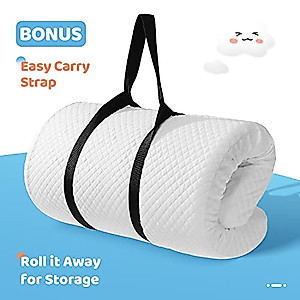 Foambesty® Waterproof Pack n Play Mattresses (38''x26''x3''), Fitted Pack and Play Mattress Pad, Dual Sided Soft Mini Crib Mattress for Baby & Toddlers, Travel Playard Pad, Includes Carry Strap