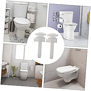 OSALADI Toilet Screws 8 Pcs Toilet Screw Toilet Bowl Seat Toilet Tank Bolts Ground Screw Toilet Hinge Toilet Seat Replacement Screws Plastic White Toilet Seat Cover Screws Water Tank Nut