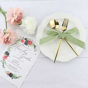 DINDOSAL Sage Green Velvet Ribbon 1 Inch Single Face Velvet Sage Green Christmas Ribbon for Tree Decorations, Gift Wrapping, Hair Bows, Choker, Wedding, Cafts, Bouquets, Baby Shower - 10 Yards