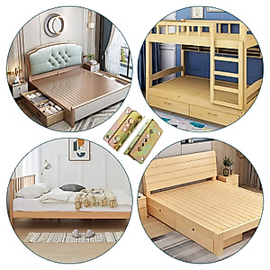 Acrux7 12 Sets Bed Rail Brackets Heavy Duty Bed Frame Brackets No-Mortise Bed Frame Hardware Bed Replacement Parts Connectors with Screws for Wood Bed Frame