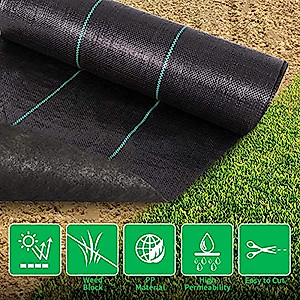 MICROMALL Premium 4oz Pro Weed Barrier Landscape Fabric 4ft x 300ft, Weeds Control for Flower Bed, Mulch, Pavers, Edging, Garden Stakes or Any Heavy Duty Outdoor Project