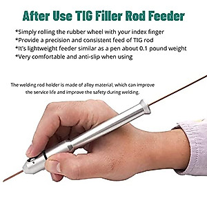TIG Pen TIG Welding Wire Feed Pen, Finger Feeder Welding Stick Rod Holder Filler, Comfortable Grip Welder Equipment Accessories, for 1.0-3.2mm Welding Wire, Silver