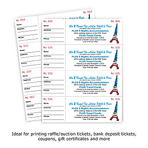 DocuGard Perforated Paper for Deposit Tickets, Raffle Tickets, and More, Tear-Away Stubs, 8.5 x 11, 24 lb, 4 Perfs, 500 Sheets, White (04289) (Pack of 5)