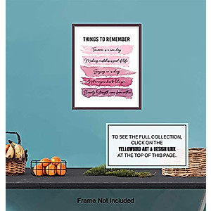 Positive Inspirational Quotes Wall Decor - Uplifting Encouragement Gifts for Women, Girls, Teens, Daughter, BFF, Best Friend - Pink Motivational Wall Art Poster for Home Office, Bedroom, Bathroom