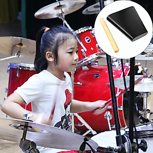 EXCEART 6 Inch Metal Cowbell With Wooden Mallet Percussion Cow Bells Noise Maker Musical Handheld Kit Drum Set Instrument Accessories Black