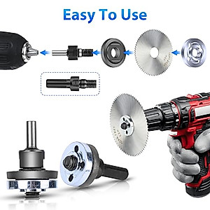 Drill Angle Grinder Adapter, SUNJOYCO 6mm/10mm Arbor Mandrel Adaptor with Flange Nut Parts Set and 2 Spanner Wrench, Electric Drill Conversion Angle Grinder Connecting Rod Kit