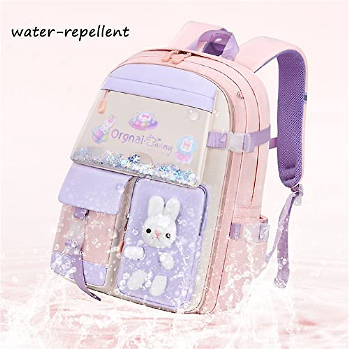 QENIN Cute Backpack Bunny Backpack Kawaii Backpack Waterproof Laptop Backpack（pink,M）
