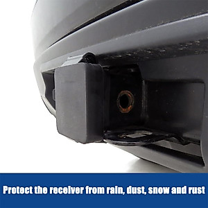 BESULEN Trailer Hitch Cover, Heavy Duty Trailer Rubber Hitch Cover Tube Cap, Car Pulling Hook Dust Plug Square Mouth Protector, Univeisal Vehicle Exterior Accessories for Most Cars