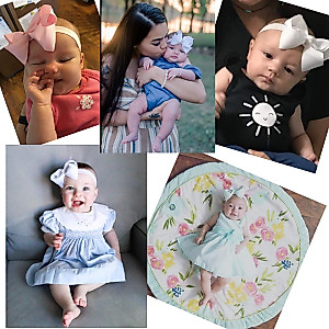 CÉLLOT Baby Girls Headbands Grosgrain Ribbon 4.5" Hair Bows Headband Big Bow Hair Bands for Toddler Pack of 40