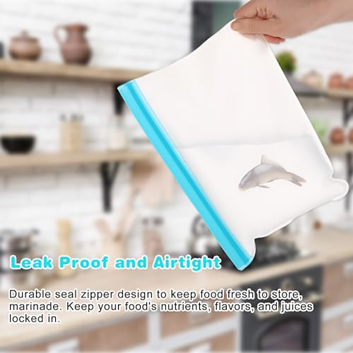 Amabro 6PCS Reusable Freezer Bags, BPA Free Sandwich Food Storage Bags Leakproof Gallon Bags Silicone Snack Bags for Marinate Meats Fruits Veggies Cereal Meal Prep Travel Fridge Kitchen