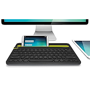 Logitech 920-006342 Bluetooth Multi-Device Keyboard K480 - Wireless Connectivity - Bluetooth - English, French - QWERTY Layout - Computer, Tablet, Smartphone - Black (Renewed)