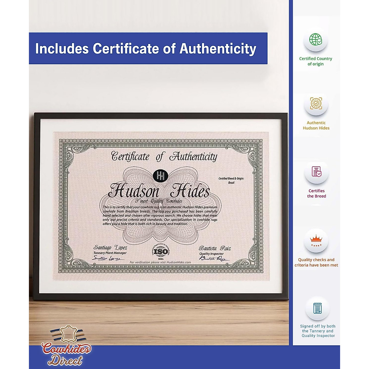 Cowhides Direct Genuine Cowhide Rug (Salt & Pepper) - Authentic Cow Rug with Non-Slip Suede Backing - Cow Rugs for Living Room, Bedroom & More - Decorative Rug (Brown, 7x6 XL)