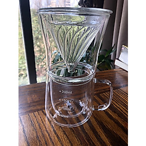 TaiLake Coffee Self Brewing Cup - Perfect for Single Serve Coffee - Experience the Art of One Cup Pour Over Coffee Maker(Vortex Filter Set)