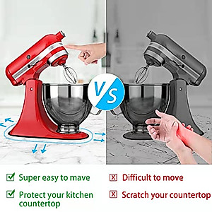 Lafo Mixer Slider Mat for 4.5-5 Qt Tilt Head Stand Mixer,Mixer Mover for Kitchen Mixer with 2 Pack Cord Organizer for Kitchen Appliances