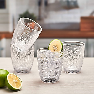 Fitz and Floyd Maddi Rocks Double Old Fashioned, Set of 4, Clear