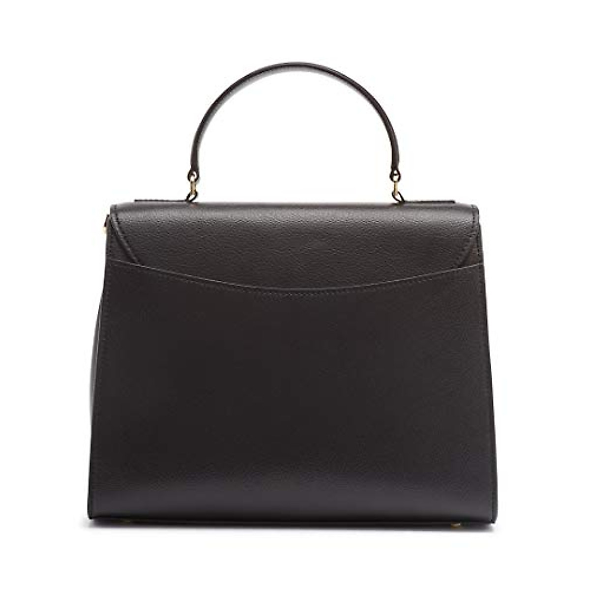 Calvin Klein Iris Hermine Leather Top Handle Satchel, Black/Gold