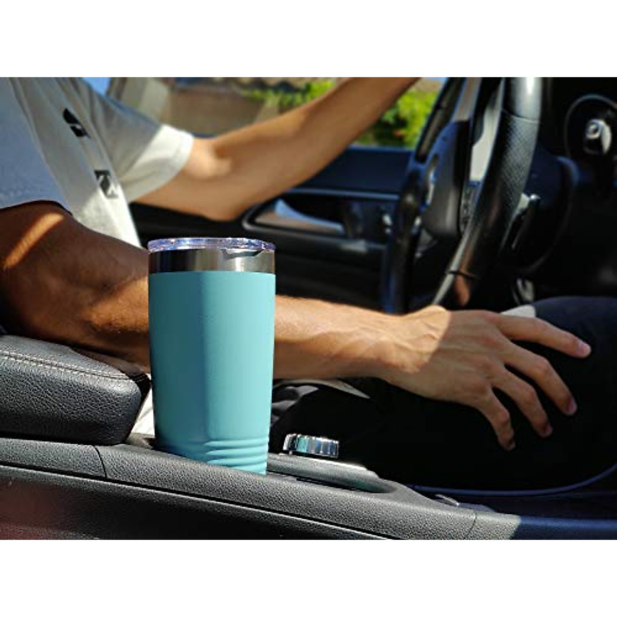 LaserGram 20oz Vacuum Insulated Tumbler Mug, Architect Symbol, Personalized Engraving Included (Light Blue)