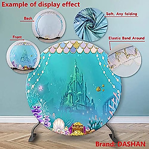 DASHAN Boy or Girl Ggender Reveal Decorations Backdrop Baby Gender Reveal Party Supplies Gender Reveal Backdrop Banner Blue Pink Clouds Round Backdrop 6.5x6.5ft Polyester