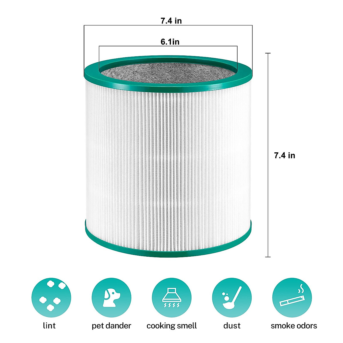 BRIGHTIFY TP01, TP02, TP03 Filter Replacement, Compatible with Dyson Pure Cool Link TP01 TP02 TP03 Dyson Tower Purifier, HEPA Filter Replacement, 1 Pack