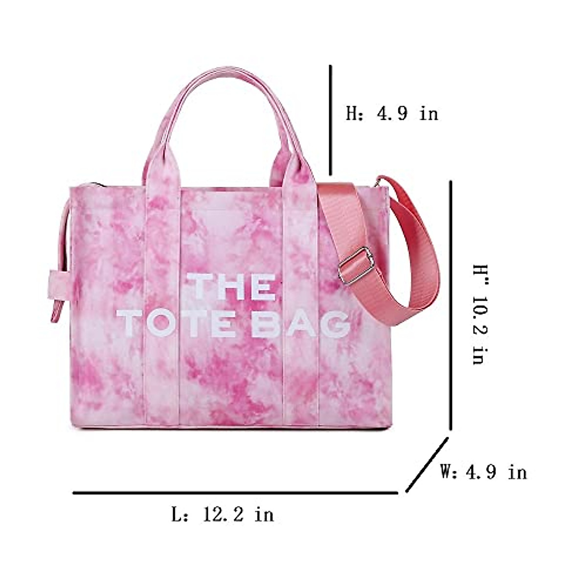 LMKIDS Tote Bag for Women, Canvas Tote Bag, Travel Tote Bag, Women Shoulder HandBag, Crossbody Bag, The Tote Bag with Zipper(Pink)