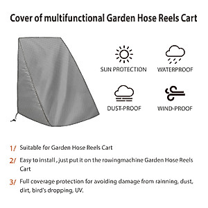 Aaaspark Veranda Patio Free Standing Portable Garden Hose Reel Cover,Protect Your Hose Reel and Prolong Its Life(25.9" x24.8" x 34.6")