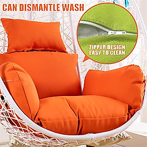 RRNAR Hanging Egg Chair Cushions, Overstuffed Swing Chair Cushion Pads, Hanging Basket Chair Seat Cushion for Indoor and Outdoor (Only Cushion),Flower c,120x90cm