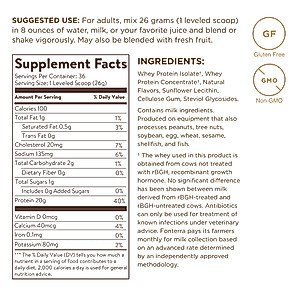 Solgar Whey To Go Whey Protein Powder, Vanilla - 33 oz - Grass-Fed Protein with L-Glutamine & BCAAs - rBGH Free, Gluten Free & Non-GMO - 36 Servings