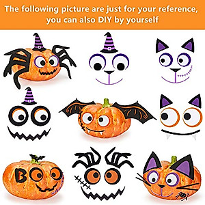 124 Pieces Halloween Foam Stickers Eva Halloween Pumpkin Decorating Craft Stickers DIY Pumpkin Shape Stickers Kit for Halloween Party Supplies Trick Or Treat Party Favors