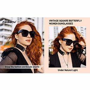 FEISEDY Vintage Women Butterfly Sunglasses Designer Luxury Square Gradient Sun Glasses Shades B2486