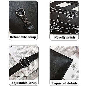 Novelty Evening Purse Envelope Wristlet Crossbody Shoulder Handbag for Women Girls Movie Film Cut Action Clapboard Clutch Black