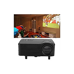 Home Cinema Projector, Mini Portable Vedio Movie Projector 1920x1080 80LM HD Small Vedio Projector, Compatible with Desktop / DVD / Mobile Phone / Game Console(Black)
