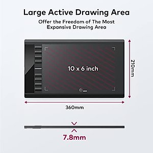 UGEE M708 V3 Graphics Drawing Tablet,10X6 Inches Digital Drawing Tablet with 8 Hot Keys 8192 Levels Pen Compatible with Chromebook, Linux, Windows 7/8/10/11, macOS 10.10