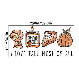 UV DTF Transfer Sticker Thanksgiving Rub on Transfers for Crafting Pumpkin Pattern UV DTF Cup Wrap Transfer Sticker for Glass Coffee Cups Waterproof DIY Decals