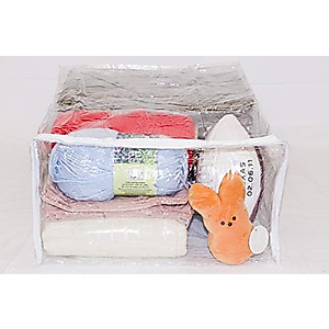 Clear Vinyl Zippered Storage Bags 15 x 18 x 8 Inch 5-Pack