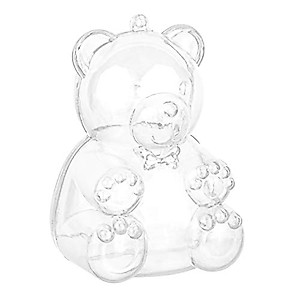 Bear Shaped Acrylic Candy Boxes - 9 Pack - 2.83"x1.18"x4.33" - Perfect for Weddings, Birthdays, Party Favors and Gifts | Cute Clear Plastic Containers | Clear Fillable Ornaments Crafts Decorations