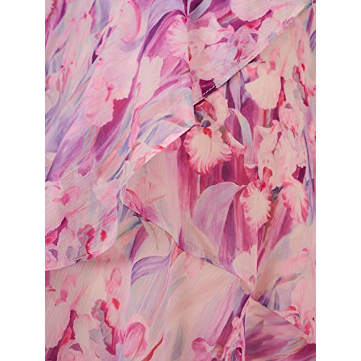 Adrianna Papell Women's Printed Chiffon Short Dress, Pink Multi